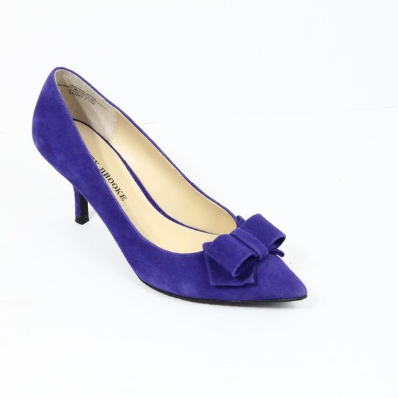 Audrey Brooke | Shoes | Audrey Brooke Mary Pumps Women Stiletto Heel Sz 75 Suede Dressy Shoe ...